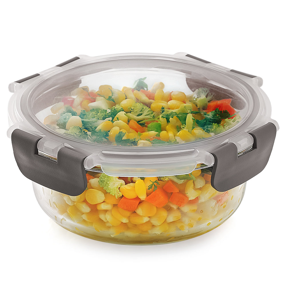 Buy Magnus Glock Glass Food Round Container with Break-Free Detachable ...