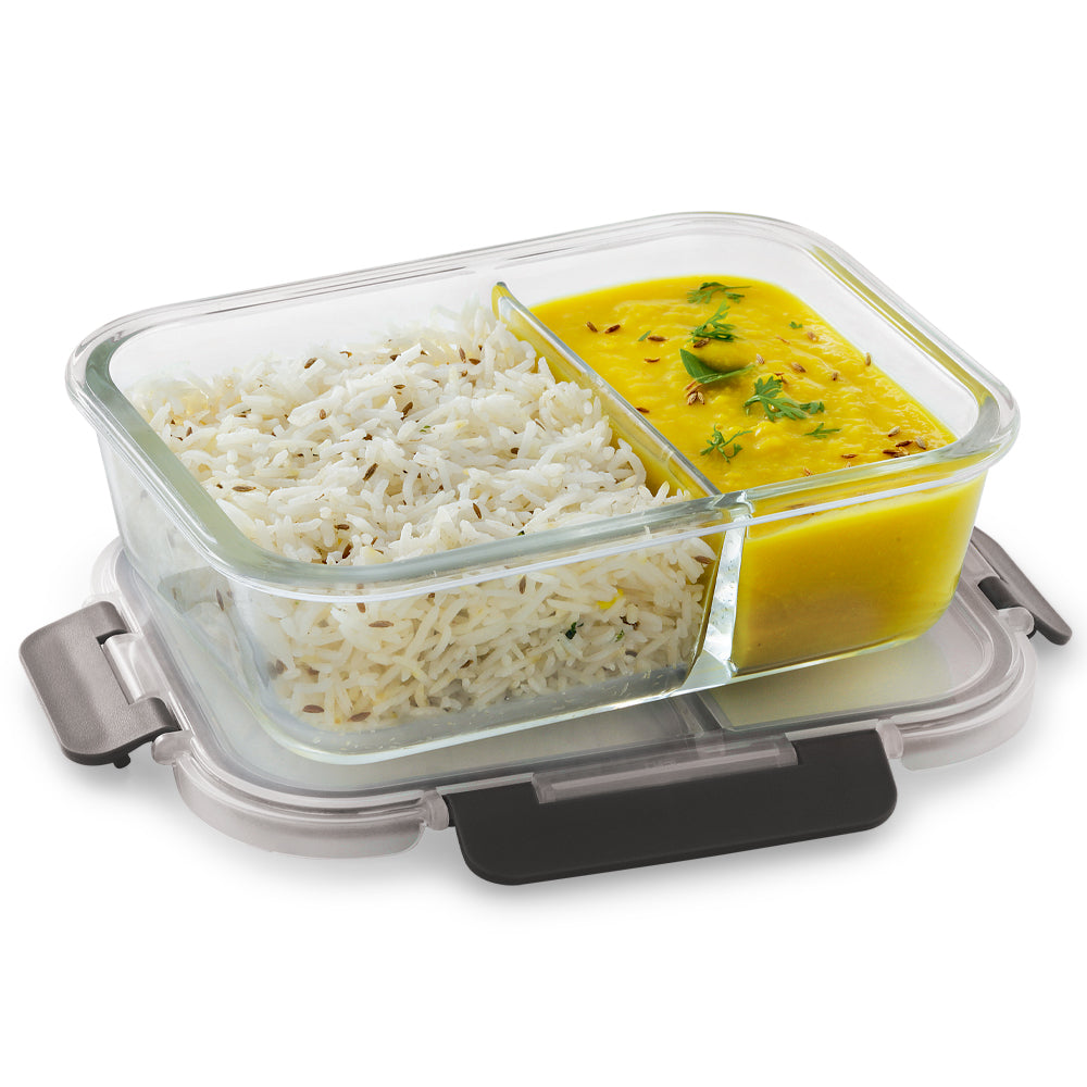 Glock Glass Food Divider Rectangle Container with Break-Free Detachabl ...