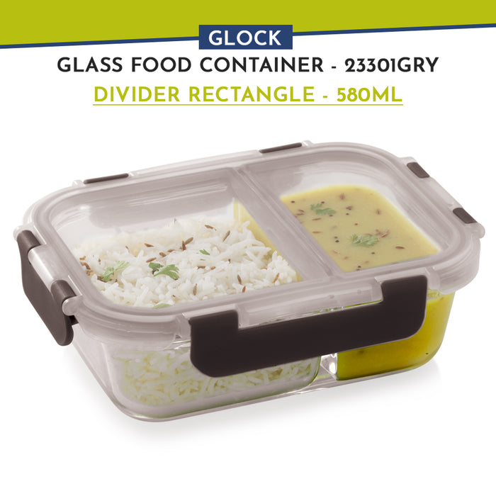 Glock Glass Food Divider Rectangle Container with Break-Free Detachabl ...