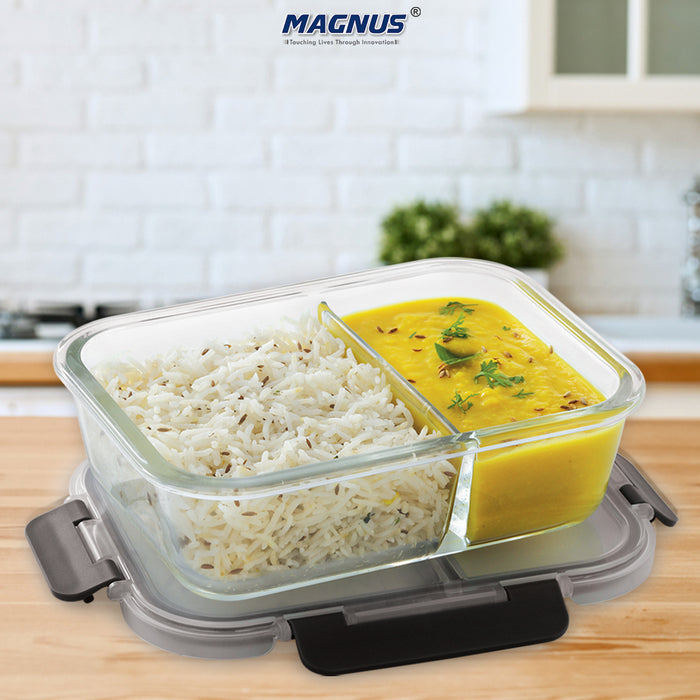 Glock Glass Food Divider Rectangle Container with Break-Free Detachabl ...